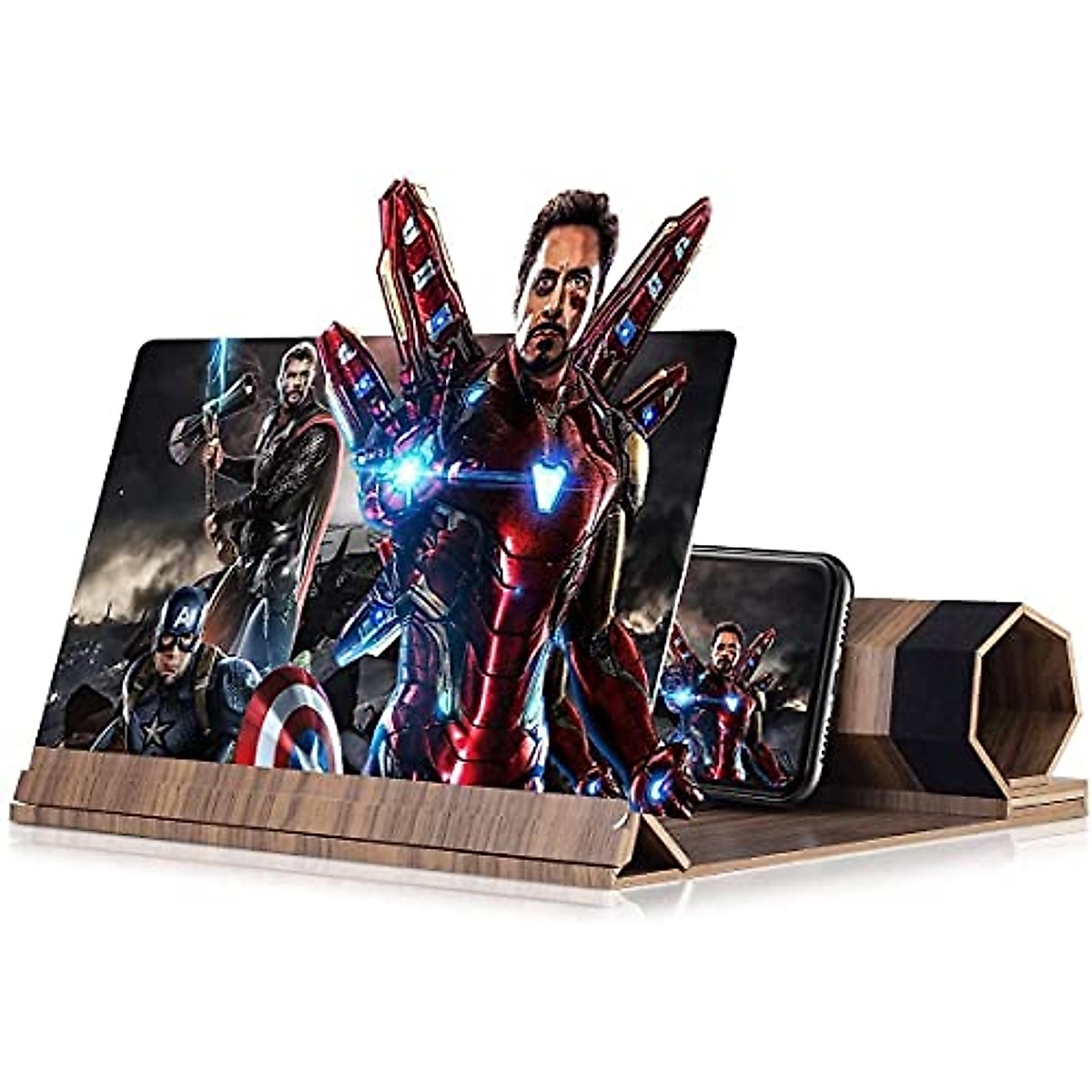 12’’ Screen Magnifier for Smartphone – Mobile Phone 3D Magnifier Projector Screen for Movies, Videos, and Gaming – Foldable Phone Stand with Screen Amplifier – Compatible with All Smartphones MB2