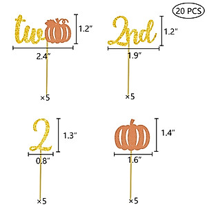 Fall Pumpkin 2nd Birthday Party Decoration Our Little Pumpkin Is Two Banner Cake Cupcake Topper Glitter Autumn Birthday Party Supplies