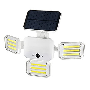 Bionic Floodlight Deluxe White by Bell+Howell Solar Lights Outdoor Motion Sensor LED Outdoor Lights Swiveling Light 108 High Power LED Bulbs in Adjustable Panels for Garden Patio As Seen On TV