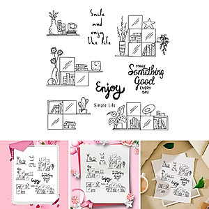 Flower Bookcase Clear Silicone Seal Stamp for Scrapbooking DIY Photo Album Decoration Card Making Embossing Rubber Stamp Clear Stamps for Crafts