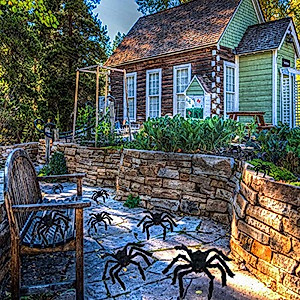 Anditoy 4 Pack Halloween Spiders Giant Fake Scary Hairy Spider for Halloween Decorations Outdoor Halloween Decor Indoor Yard Party Decoration