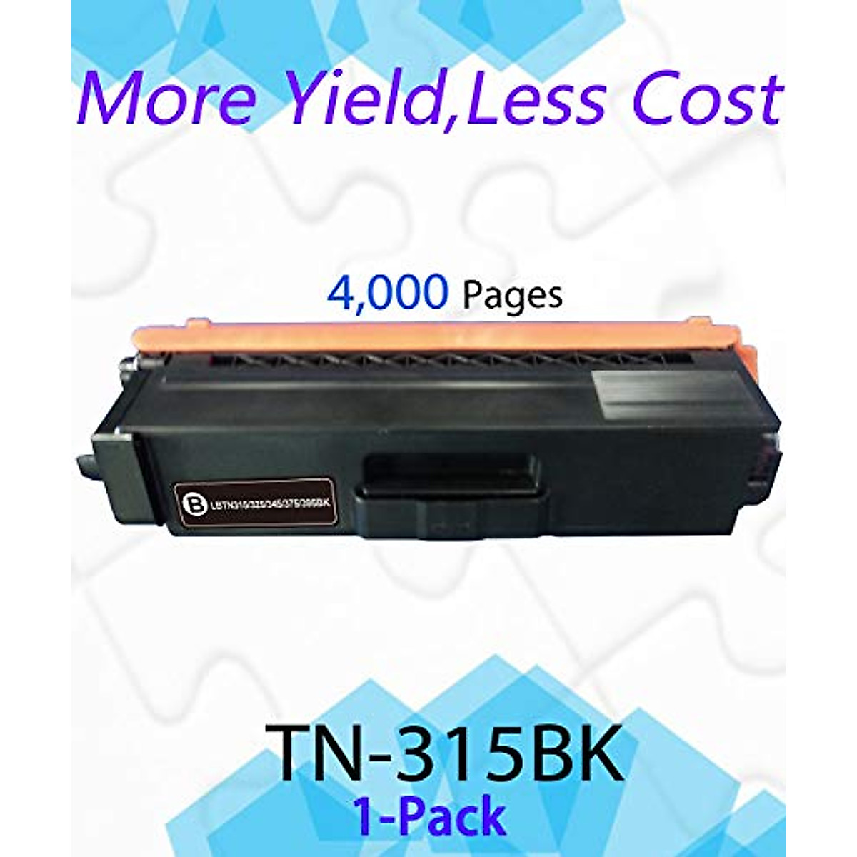 EASYPRINT (1xBlack Pack) Compatible Black TN315 Toner Cartridge TN-315 Used for Brother HL-4140CN/ 4150CDN/ 4570CDWT/ 4570CDW, MFC-9460CDN/ 9465CDN/ 9560CDN/ 9970CDN, DCP-9055CDN/ 9270CDN Printers