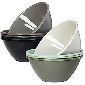 Youngever 32 ounce Plastic Bowls, Large Cereal Bowls, Large Soup Bowls, Set of 9 (9 Urban Colors)