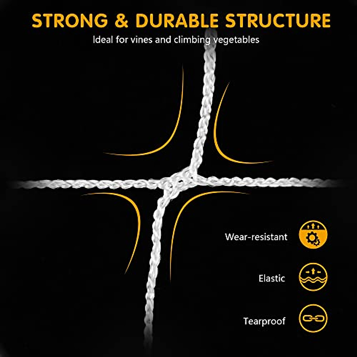 Hoople 5X15ft Garden Plant Trellis Netting Mesh Flexible String Net with Square Mesh for Climbing Plants, Vegetables, Fruits, and Flowers