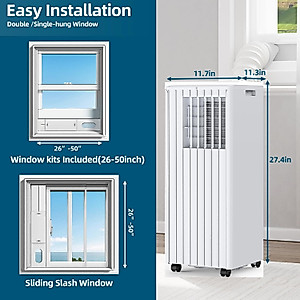 Takywep Portable Air Conditioner,8000BTU(ASHRAE) Potable AC with Dehumidification and Fan Function,Remote Control Air Conditioner for Bedroom Kitchen Office,Cooling Area up to 300 Sq.Ft