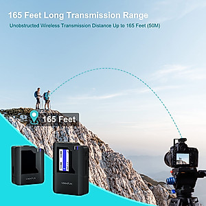 KIMAFUN Wireless Lavalier Microphone for Camera, Lapel Mic System for Vlogging Video Recording KM-G50-1
