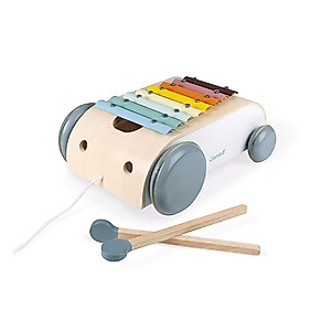 Janod - 2-in-1 Sweet Cocoon Xylo Roller Walking and Musical Toy - Ages 18 Months+ - J04406