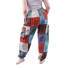 Handmade Om Pants Patchwork Pants Unisex Multisize Himalayan Bohemian Trousers (as1, Alpha, m, Regular, Regular) Multicolor
