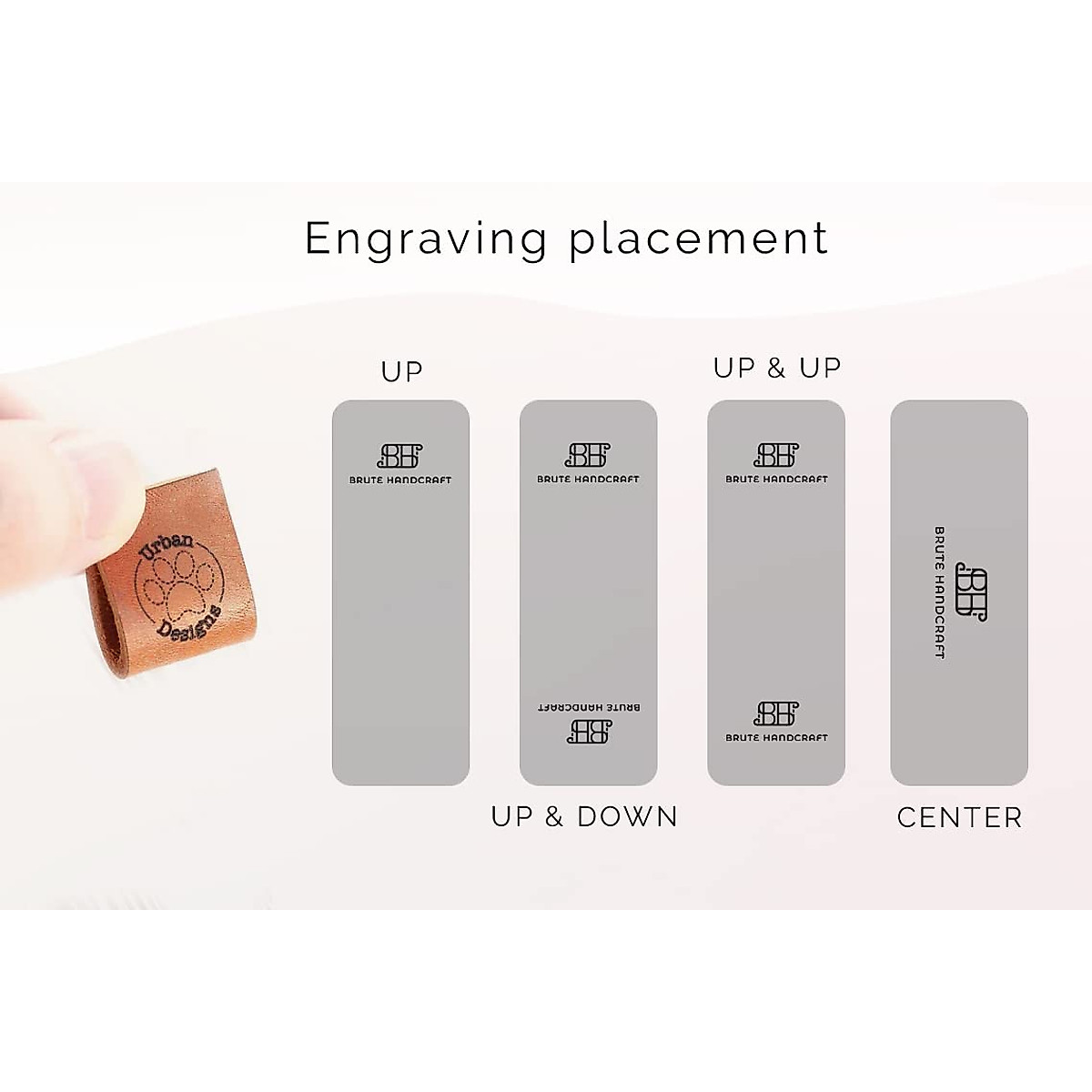 Personalized leather labels for handmade items, custom clothing labels