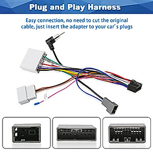 Fiegromech Radio Stereo Wiring Harness Replacement for Honda CRV 2007-2011 and Honda Civic 2008-2011, 16 Pin ISO Car Radio Power Speaker Cable with Antenna Adapter