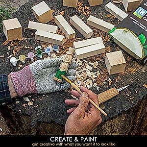 BeaverCraft BW18 pcs Basswood Carving Blocks Whittling Wood Carving Blocks Basswood for Carving Wood for Whittling Kit Wood Blocks for Carving Basswood for Wood Carving Set Wood Carving Wood