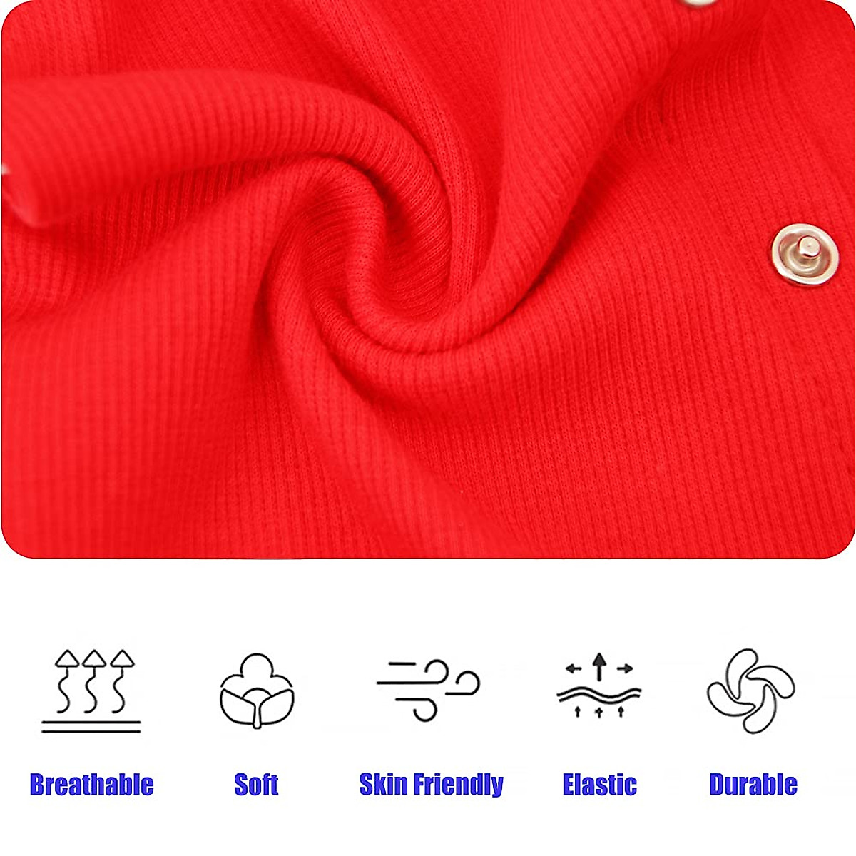 KISBINI Baby Footed Pajamas with Mitten Cuffs Unisex Cotton Snap-up Romper Jumpsuit Sleep and Play 0-12 Months Footies