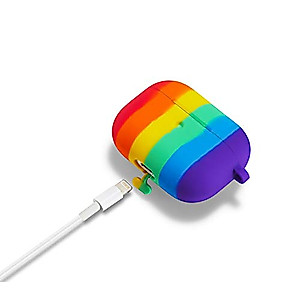 Airpods Pro Case, kpurple 3D Cute Rainbow Airpods Pro Cover Soft Silicone Rechargeable Headphone Cases,AirPods Pro Case Protective Silicone Cover for Apple Airpods Pro Charging Case (Rainbow)