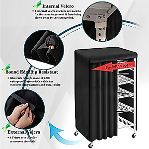 ZOOLYO Shelving Cover Storage Shelf Cover Wire Rack Shelving Cover, Fits Racks 48Wx24Dx72H inch,Fast and Convenient Access to Item (Black,only Cover).