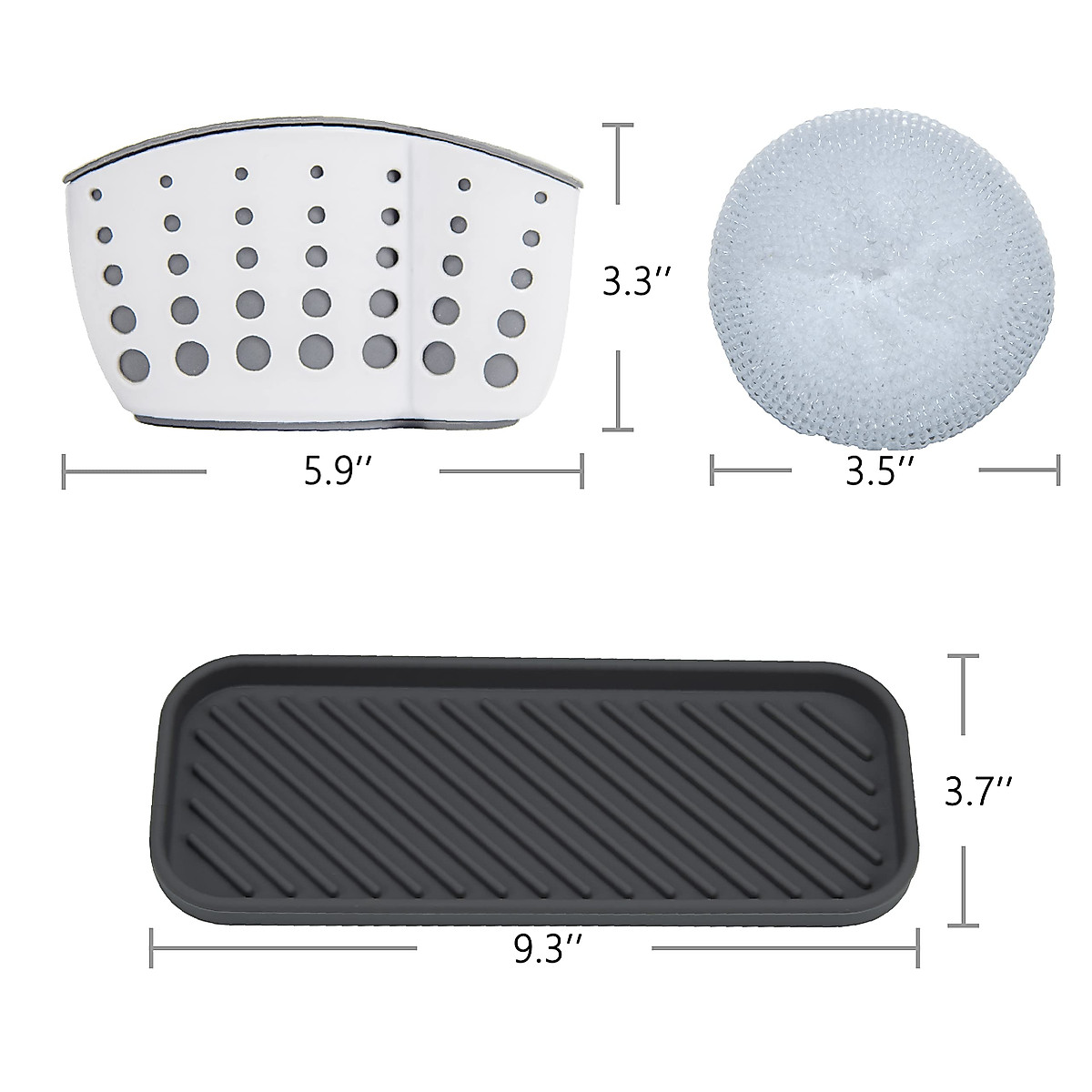 Kmass Kmax 6pack Kitchen Sink Suction Sponge Holder and silicone sponge holder with 2 nylon dish scoring pads bathroom Kitchen Soap Tray for Dish Scrubber sink caddy Organizer Sponge for Kitchen Sink