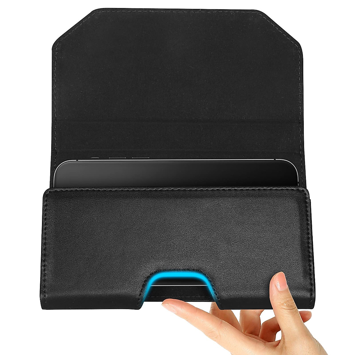 Full Grain Leather Surface Duo 2 holster case for Microsoft Surface Duo universal 4.7'' to 5.8''Sleeve black