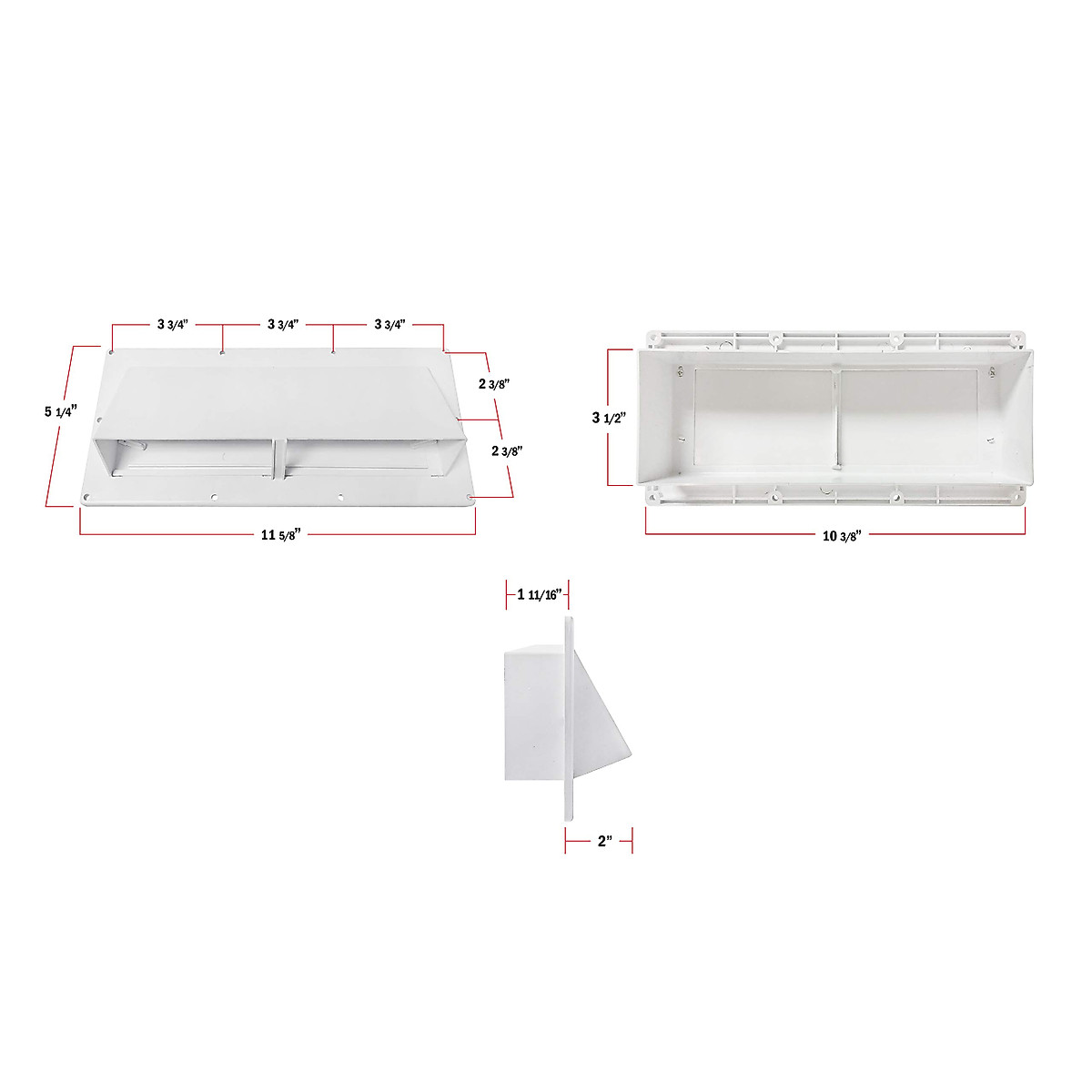 Camp'N RV Exhaust Vent Cover - RV Range Hood Vent/RV Range Hood Cover/Sidewall Vent w/Locking Flap (White)