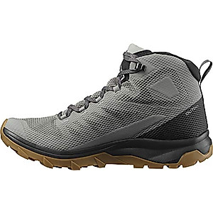 Salomon Outline Mid Gore-TEX Hiking Boots for Men, Frost Gray/Black/Alloy, 10.5