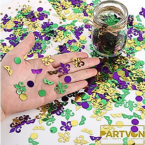 Mardi Gras Party Decoration Confetti | Masquerade Fleur De Lis Party Supplies Centerpiece | Mardi Gras Birthday New Orleans Carnival Theme Party Sequins Table Decor Party Sprinkles Decorations