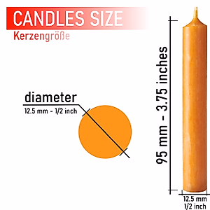 BRUBAKER 10% Beeswax Tree Candles - Pack of 20 - Honey Colored - 3¾ x ½ Inch (9.5 x 1.27cm) - Made in Europe - Pyramids, Carousels & Chimes