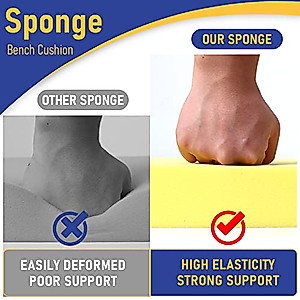 ROFIELTY Bench Cushion 30 inch, Soft Comfortable Bench Cushions for Indoor Furniture, Durable Stain Resistant Outdoor/Indoor Bench Seat Cushion, Window seat Cushions (30x14x2.5, Blue)