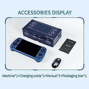 Powkiddy X55 Handheld Arcade Game Console with 30000 Games 256G 5.5 Inch Retro Portable Game Console Black