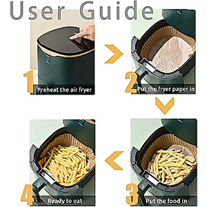 BINGLALA 100PCS Air Fryer Disposable Paper Liner, Round Liners, Oil-Proof, Water-Proof Parchment for Baking,No- Stick Food Grade liners Roasting Microwave (100pcs & 7.9in)