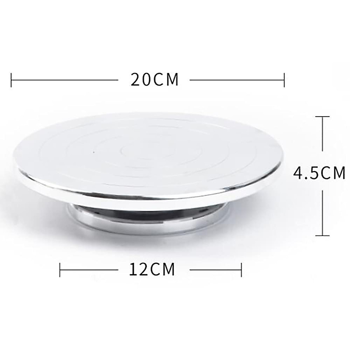 WNGDUA Pottery Turntable 8"/20CM Double-Sided Pottery Wheel Rotating Turntable DIY Clay Tools Sculpting Rotary Plate Aluminium Alloy Cake Turntable Stand Ceramic Sculpting Pottery Cake Turntable