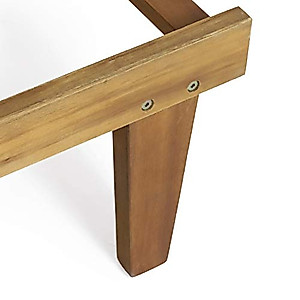 Christopher Knight Home Carlos Outdoor Acacia Wood 3 Piece Chaise Lounge Set, Teak Finish, Cream