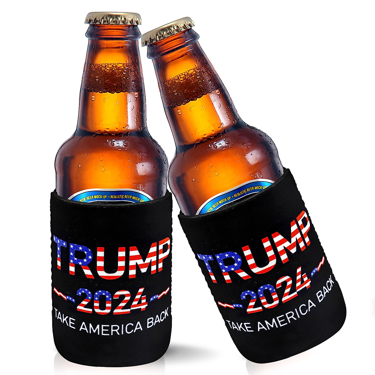 2024 Can Cooler Sleeves - 12 PCS Black Insulated Neoprene Can Covers Bulk Reusable for Soda Beer Beverages - 4th of July Patriotic Decoration Party Supplies Gifts