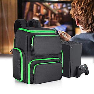Trunab Travel Carrying Backpack Compatible with Xbox Series X, Storage Case Bag with 2 Inner Spaces for Xbox Game Console and Other Gaming Accessories