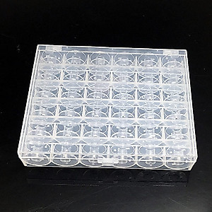 Fbshicung Bobbin, 36 Pcs Sewing Machine Bobbins, Plastic Bobbins with Case Fit for Brother, Singer, Janome and More, Sewing Tools