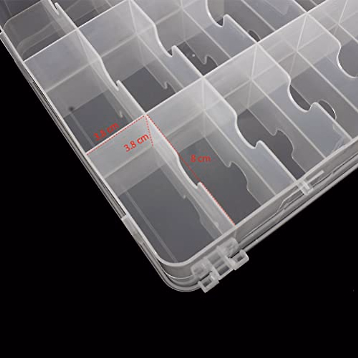 46 Grids Sewing Organizer, Double Sided Thread Box Storage, Portable Clear Plastic Organizer Box for Embroidery and Sewing Threads, Embroidery Floss, Crafts, Small Toys (Clear)