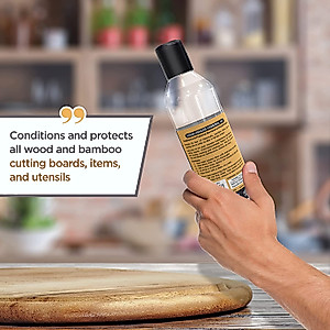 Mineral Oil for Cutting Board - 8oz Food Grade Mineral Oil, Butcher Block Oil to Maintain Wood Cutting Board Conditioner, Protects and Restores Wood, Bamboo, and Teak Cutting Boards and Utensils