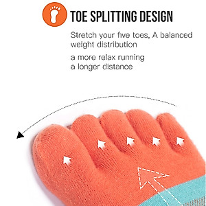 AONIJIE Pack of 3 Sports Socks Athletic Five Toe Socks for Men Women Running Hiking Wicking Crew Mid Cut M Size