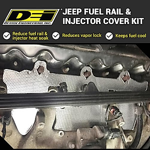 DESIGN ENGINEERING Fuel Rail & Injector Cover Kit for Jeep (1997-2004, 4.0L Engine) - Our Accessories Reduce Vapor Lock & Keep Fuel Injectors & Rails Cooler
