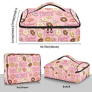 Kcldeci Insulated Thermal Food Carrier Insulated Casserole Carrier for Hot or Cold Food,Doughnut Insulated Tote Bag for Potluck Cookouts Parties Picnic,Lasagna Lugger