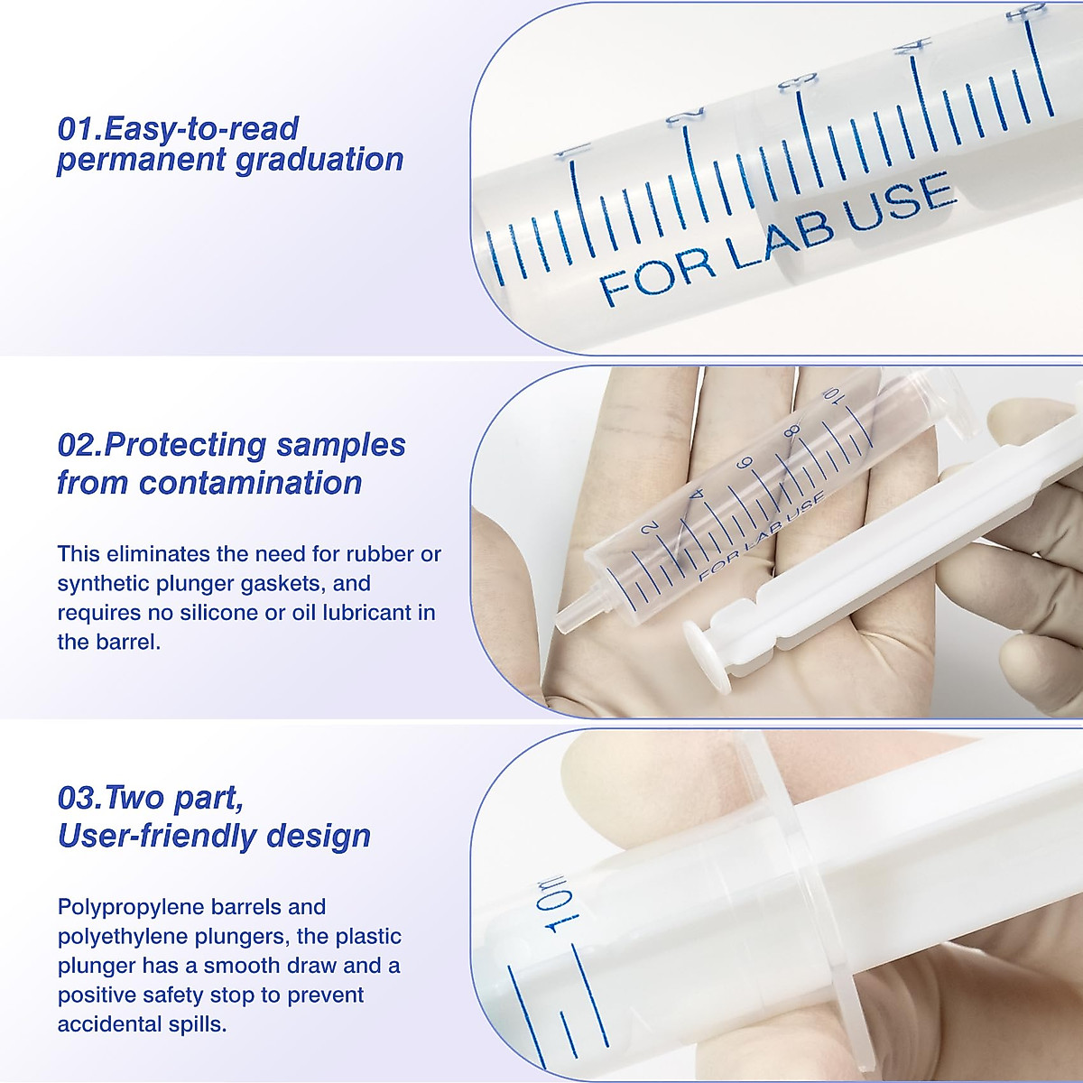 12 Pack 5 ml Syringe, luer slip syringe, without needle for Liquid refilling, DIY Crafts, Scientific Labs by Labfil