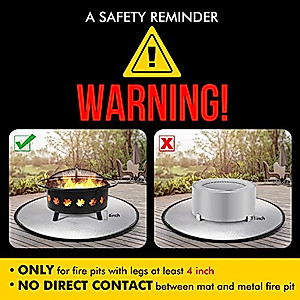 Fire Pit Mats for Under Fire Pit,39" Fire Pit Mat,Large BBQ Mat for Under BBQ, Fireproof mat,Grill Mats for Decks, Grill Mats for Outdoor Grill Deck Protector,Grill Mats, Patio Mat