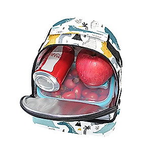 OREZI Lunch Box Bag for Kids,Childish Cute Dinosaur Lunch Tote Children¡¯s Lunch Box with Front Pocket and Detachable Adjustable Shoulder Strap
