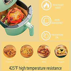 Air Fryer Disposable Paper Liner, 100PCS Non-stick Disposable Liners, Baking Paper for Air Fryer Oil-proof, Water-proof, Food Grade Parchment for Baking Roasting Microwave (100Pcs-7.9 inch)