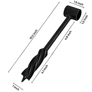 VASGOR 1” x 10” Scotch Eye Wood Auger Drill Bit (Sharp-Edged Scotch Eye) - Hand Auger for Bushcraft Backpack and Camping - Perfect Addition Tool to Survival and Camping Gear Packs