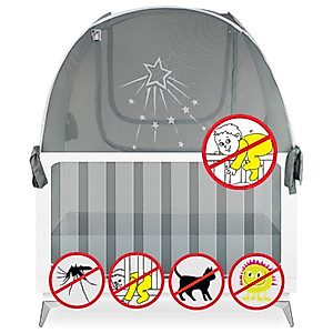 Aussie Cot Net Baby Crib Tents Twin 2 Silver Star Crib Tents to Keep Baby from Climbing Out - Crib Mosquito Netting