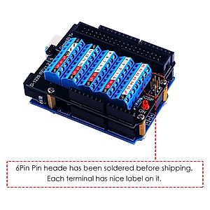 GeeekPi Screw Terminal Hat for Arduino UNO, GPIO Screw Terminal Block Breakout Module with Horn Socket Connector, GPIO Expansion Board Breakout for Arduino UNO