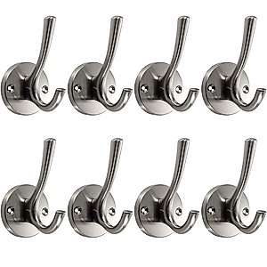 ZUONAI Coat Hooks 8 Pack Bathroom Hooks for Wall Robe Hook Decorative Metal Clothes Hooks for Hanging Coats and Hat Hooks Towel Hooks for Bathrooms