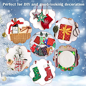 60 Pieces Christmas 10 x 10 Inch Fabric Bundles Sewing Quilting Fabric Happy Christmas Santa Claus Elk Snowflake Christmas Tree Printing Fabric Squares Craft Fabric for Patchwork Sewing DIY Party