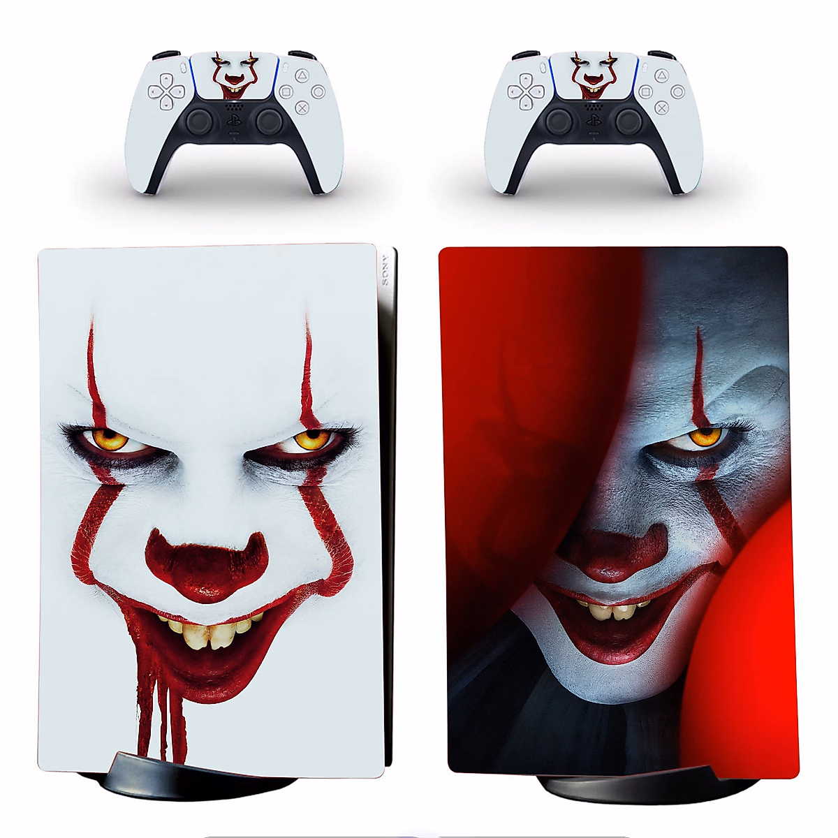 Vanknight Standard Console Controllers Cover Horror Skin Decals Stickers Compatible with PS5 Standard Digital Console Ghost
