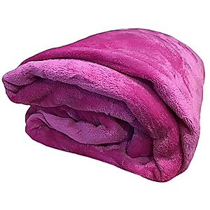 Home Must Haves Solid Hot Pink Affordable Bed Blanket Bedding Throw Fleece Super Soft Warm (Queen), (Hot Pink Blanket 1)
