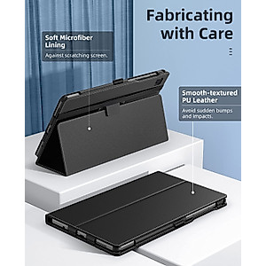 MoKo Case Compatible with Samsung Galaxy Tab A7 Lite 8.7 Inch (SM-T225/T220/T227), Slim Lightweight PU Tablet Shell Cover Stand Case Fit Samsung Galaxy Tab A7 Lite 8.7 2021 Tablet - Black