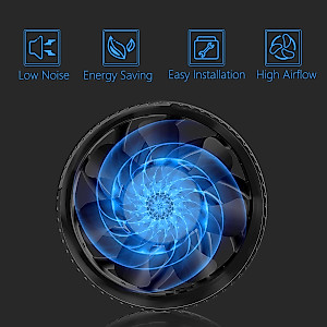 Hon&Guan 4 Inch Inline Booster Duct Fan with Speed Controller - 130 CFM Airflow with 6W Ultra-Low Power and Low Noise